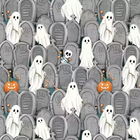Ghosts In The Graveyard Gray Ghosts (Glow in the Dark) – Busy Lady Quilt Shop